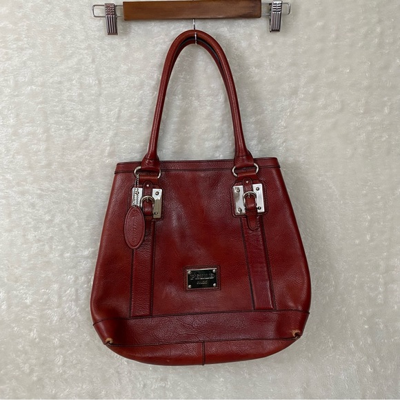 Pelle Studio | Bags | Pelle Studio Red Genuine Leather Shoulder Bag Zip ...